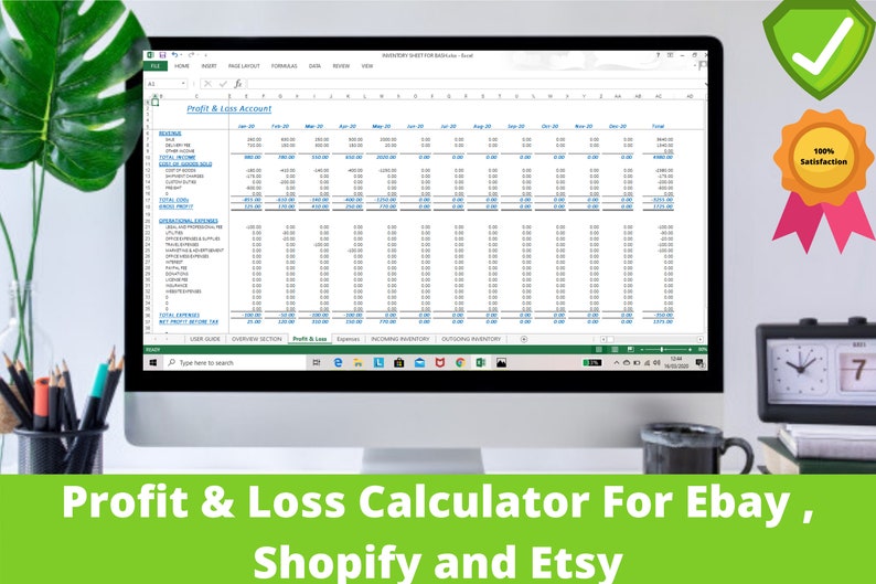 Profit and Loss for Small Businesses Ebay Shopify and Etsy | Etsy