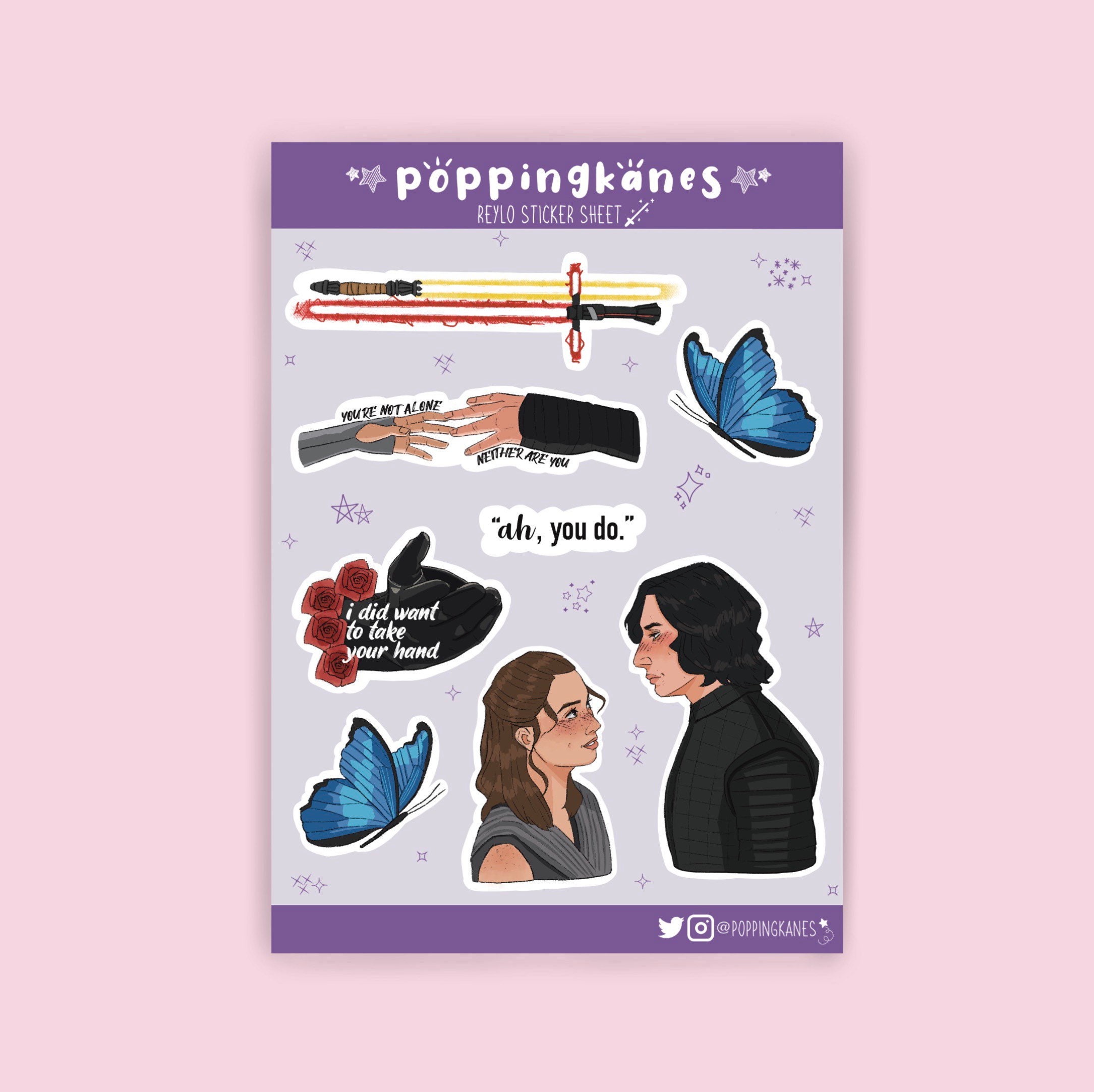Star Wars Sticker Sheet Reylo Sticker Sheet - Etsy