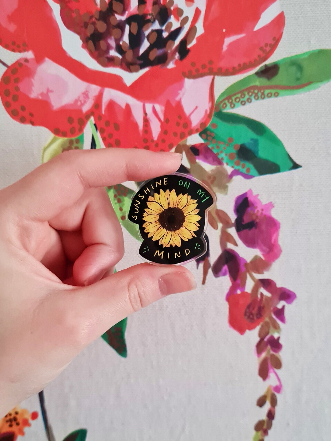Flower Pin | Flower Badge | Cute Pin | Sunflower Pin | Sunflower Gift ...