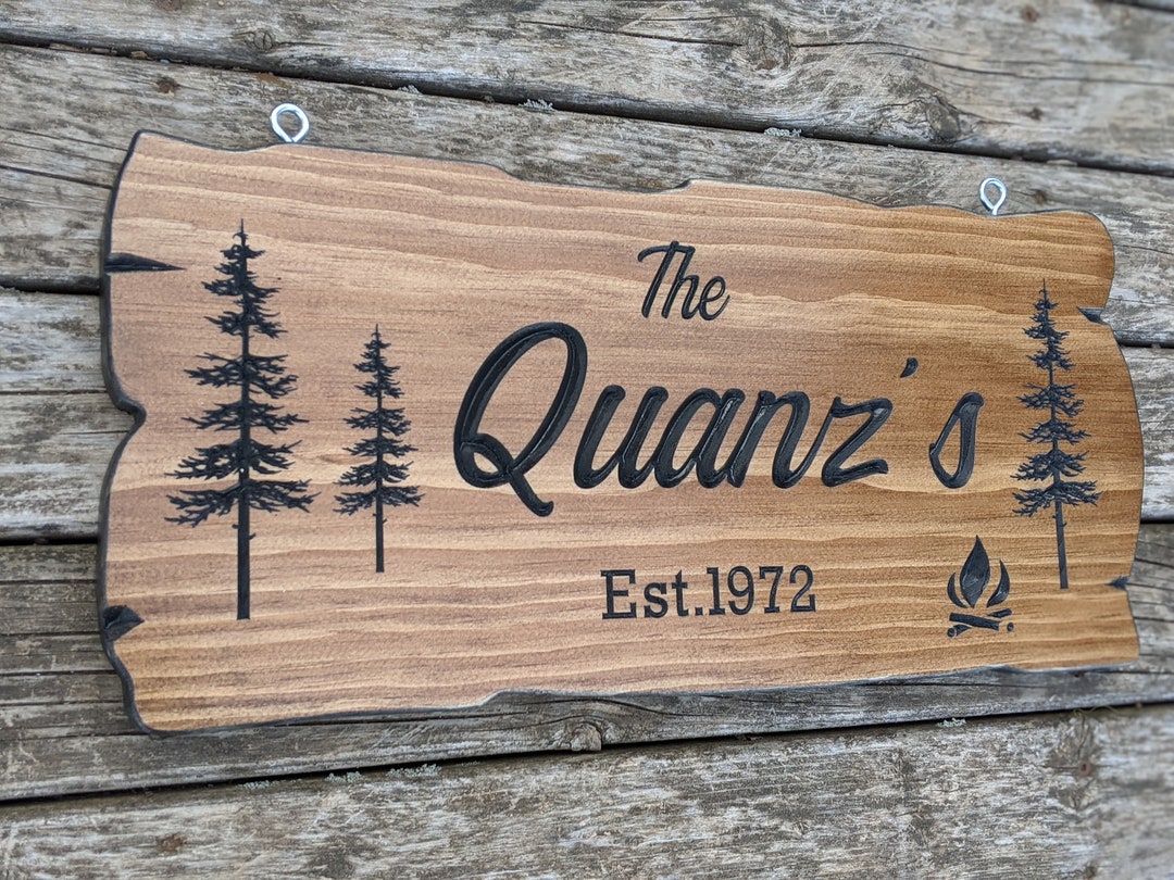 Rustic Family Name Sign for Camp Home Cabin Lake House - Etsy