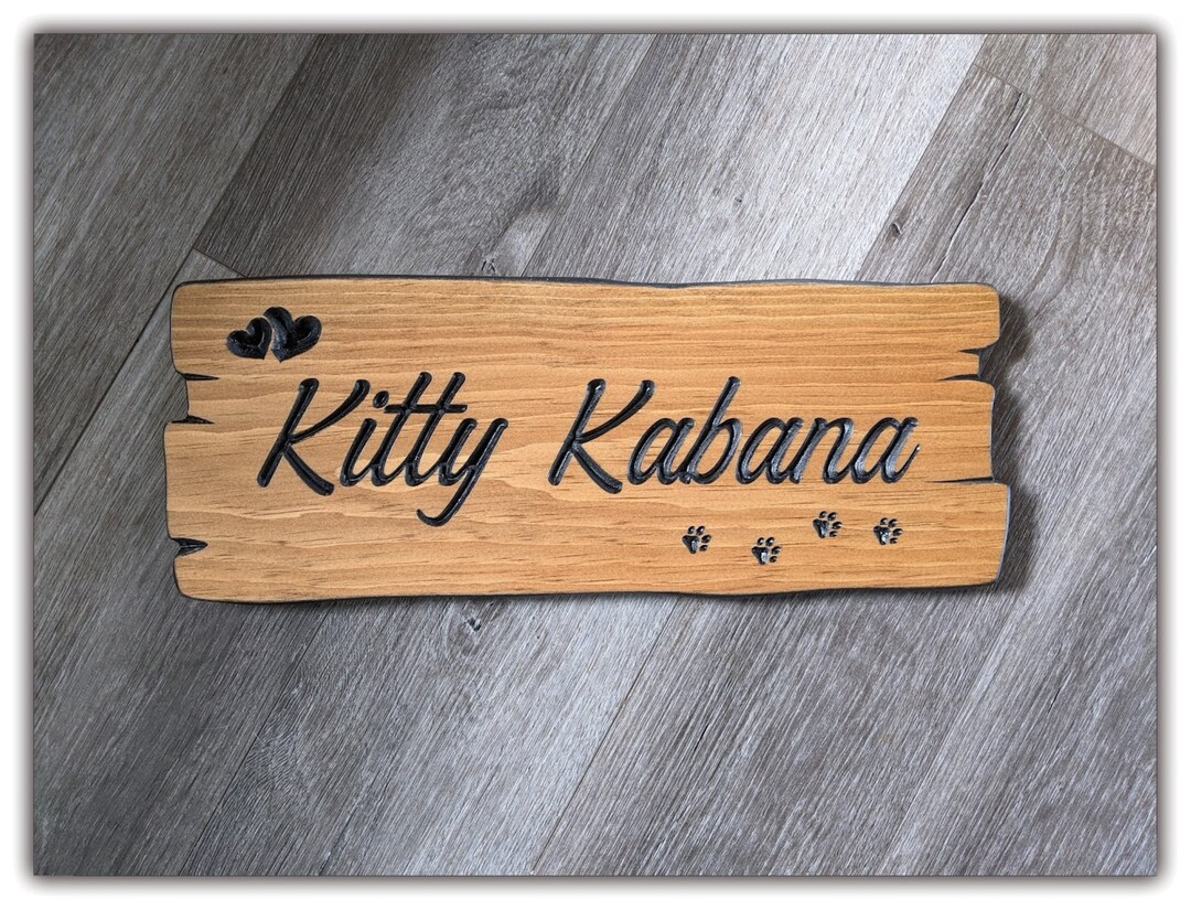 Custom Outdoor Carved Sign for Your Cat Cabana or ,cottage Sign ...