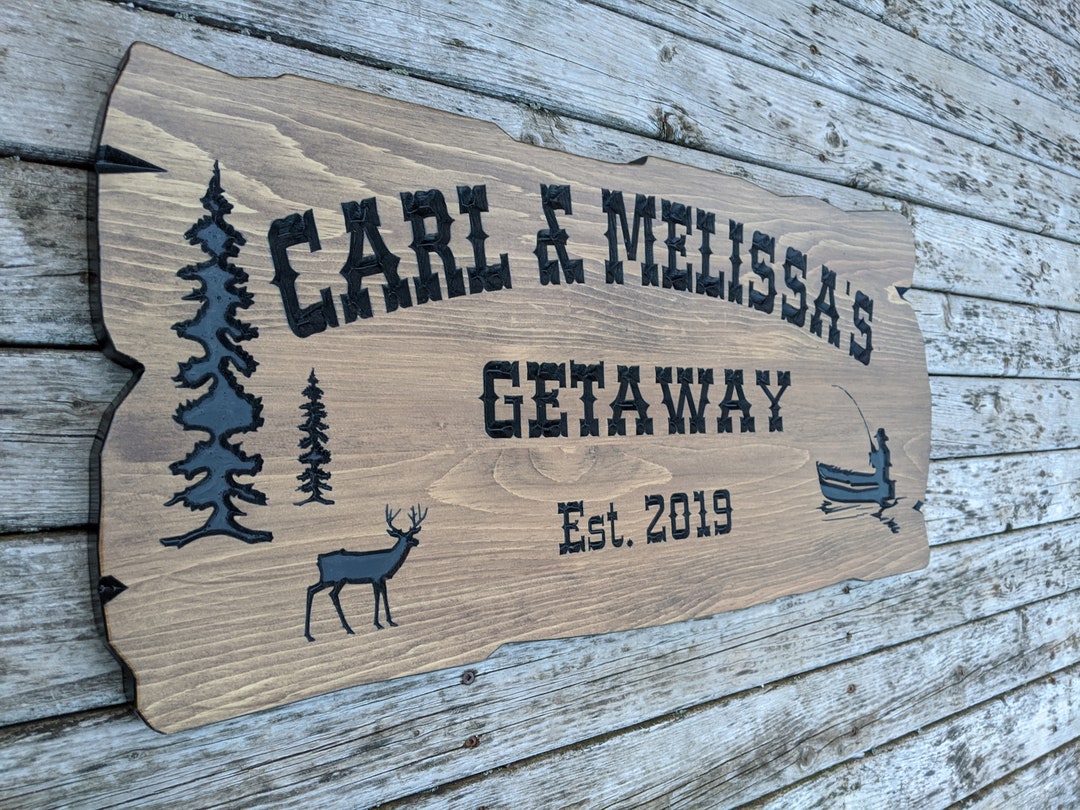 Outdoor Carved Signs , Camp Sign, Cottage Sign, Rustic Sign, Custom ...