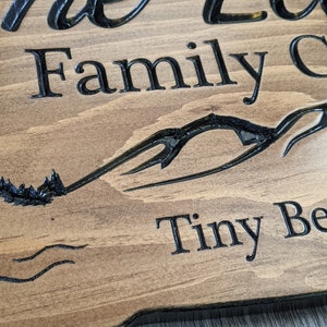 Personalized Carved Outdoor Sign With Trees and Mountain - Etsy