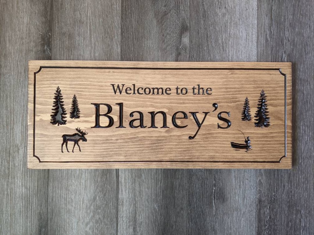 Custom Wood Carved Welcome Sign for Your Home, Cabin, Cottage, Lake ...