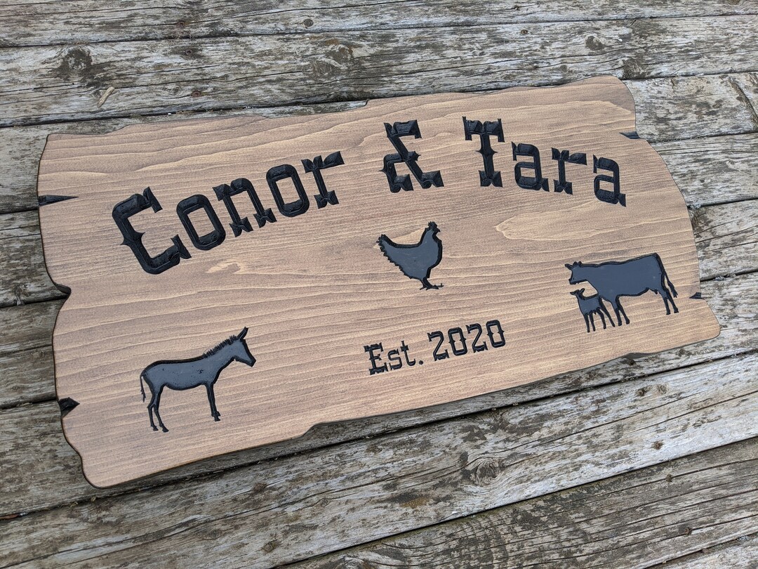Custom Carved Wood Farm Sign: Rustic Cottage Decor (8x18") - Etsy