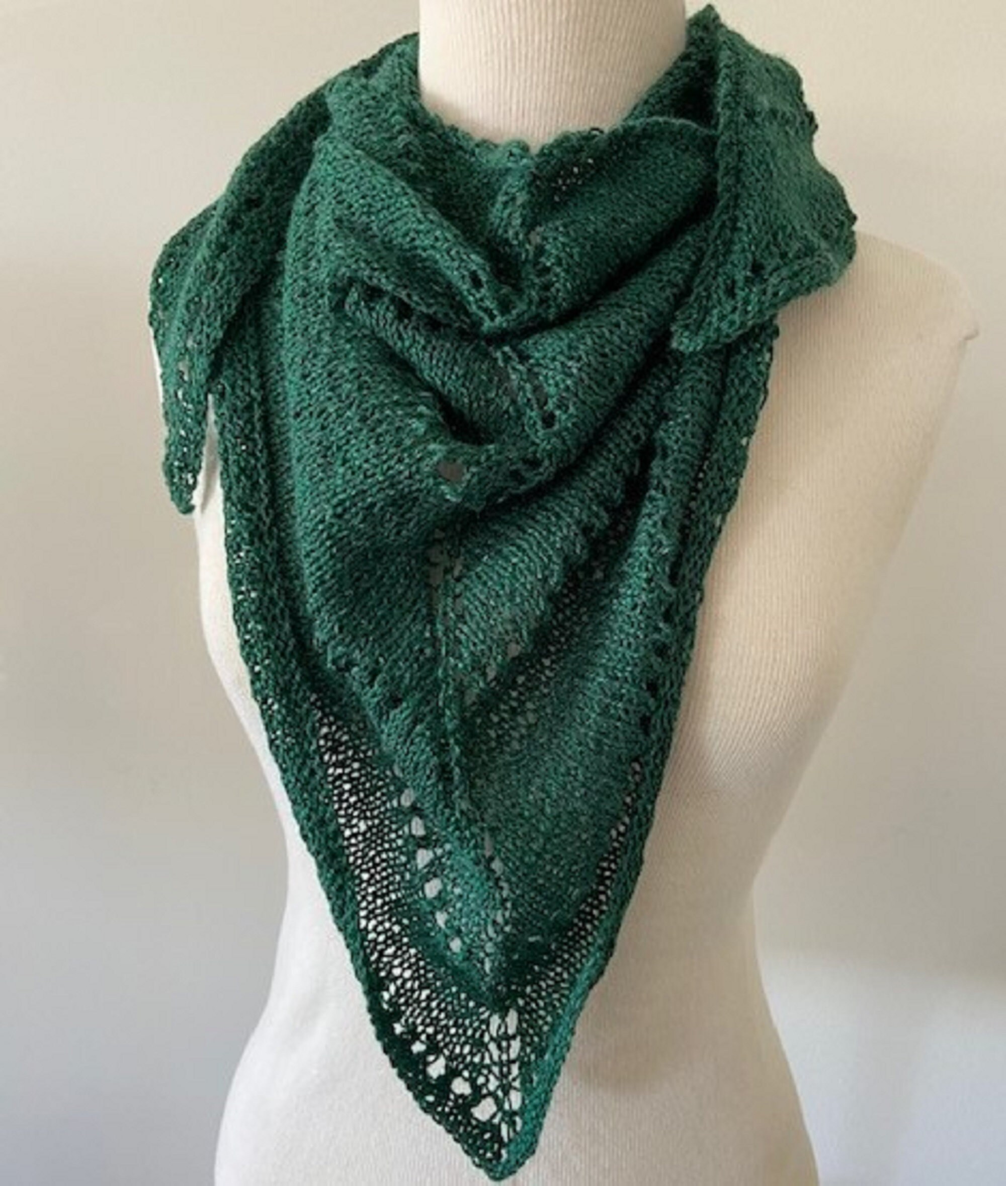 Dark Green Shawl - Etsy