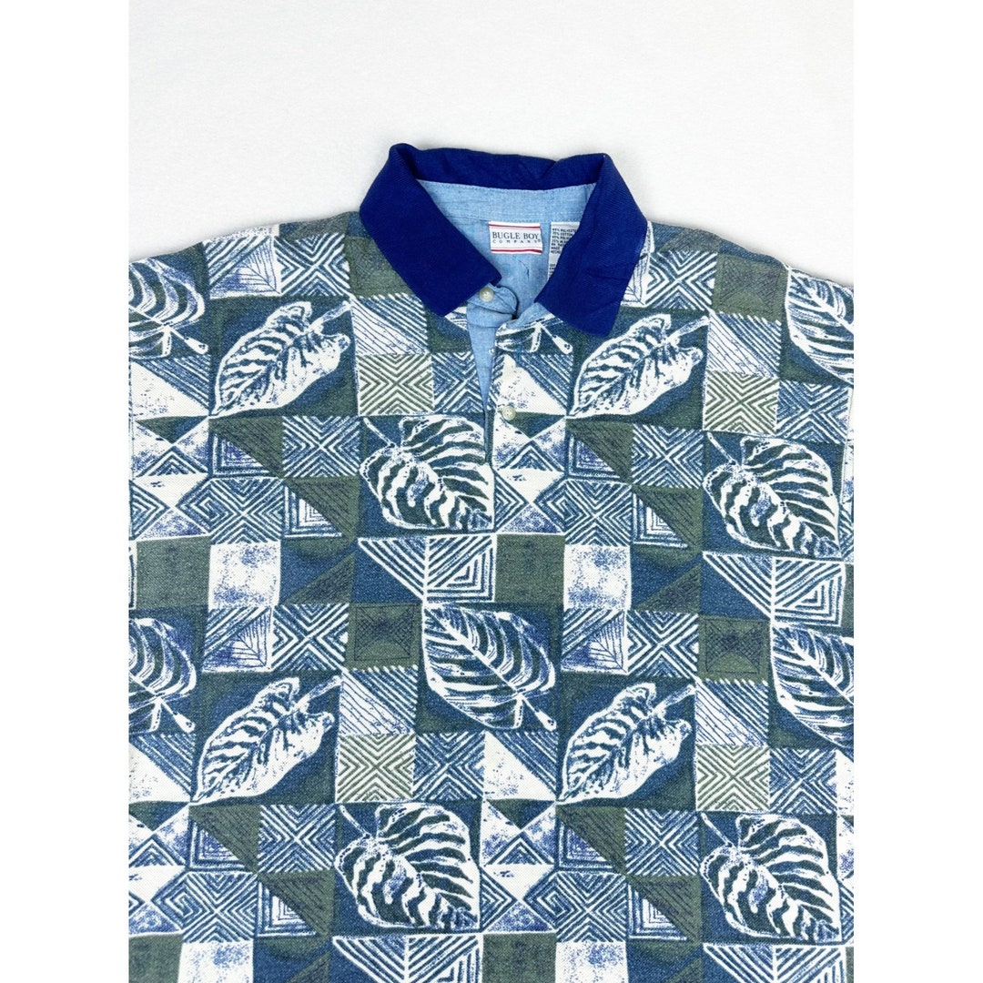 Vintage Bugle Boy Polo Shirt Large Golf Plant All Over Print - Etsy