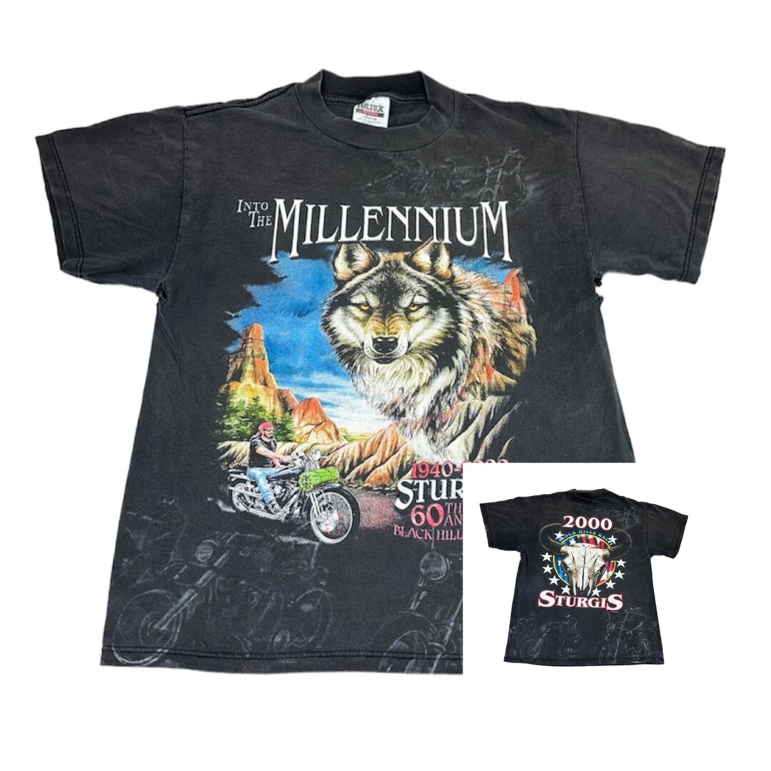 Vintage 2000 Black Hills Sturgis Rally T-shirt Medium Black Hills Biker ...