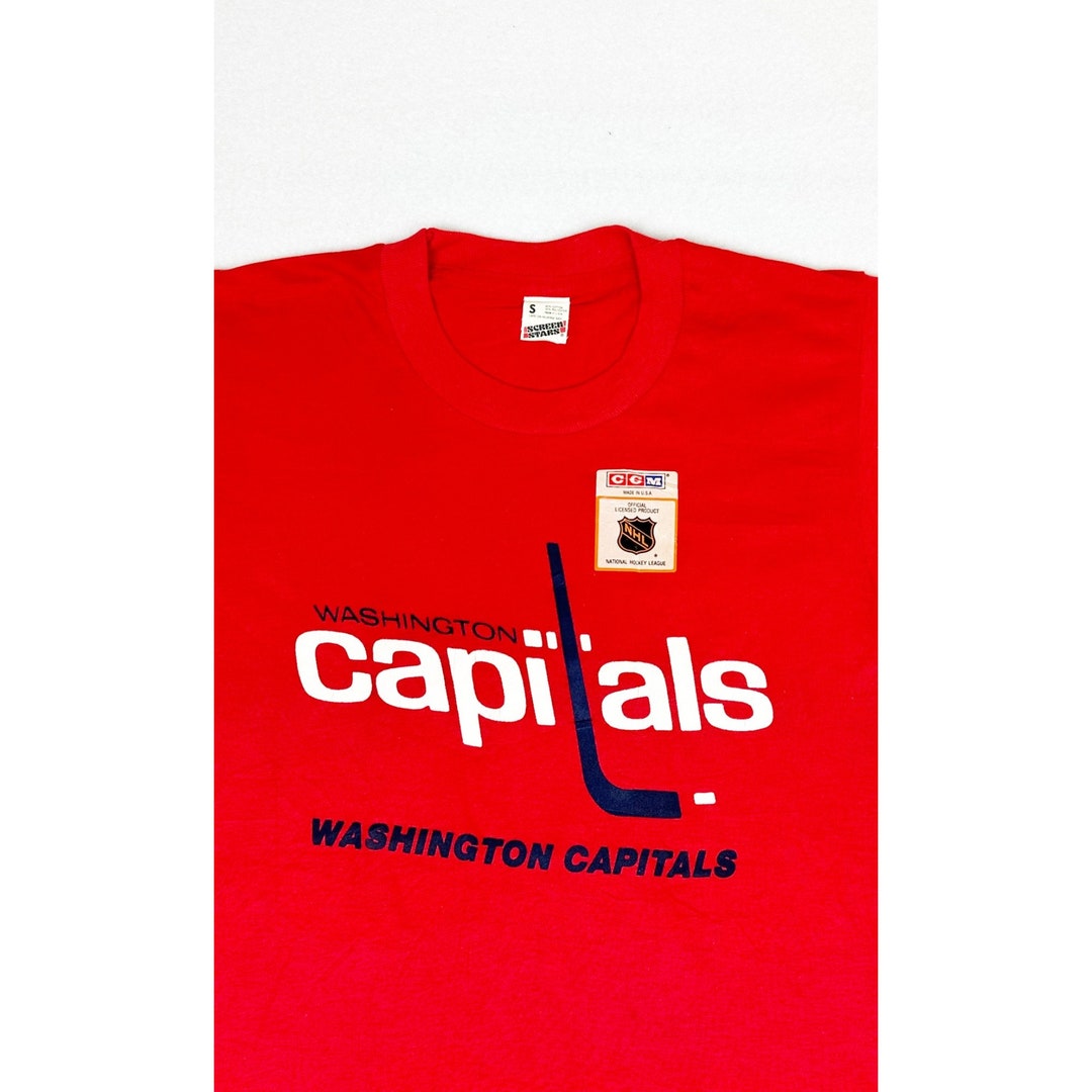Vintage 80s NHL Washington Capitals Hockey T-shirt Small Red Single ...