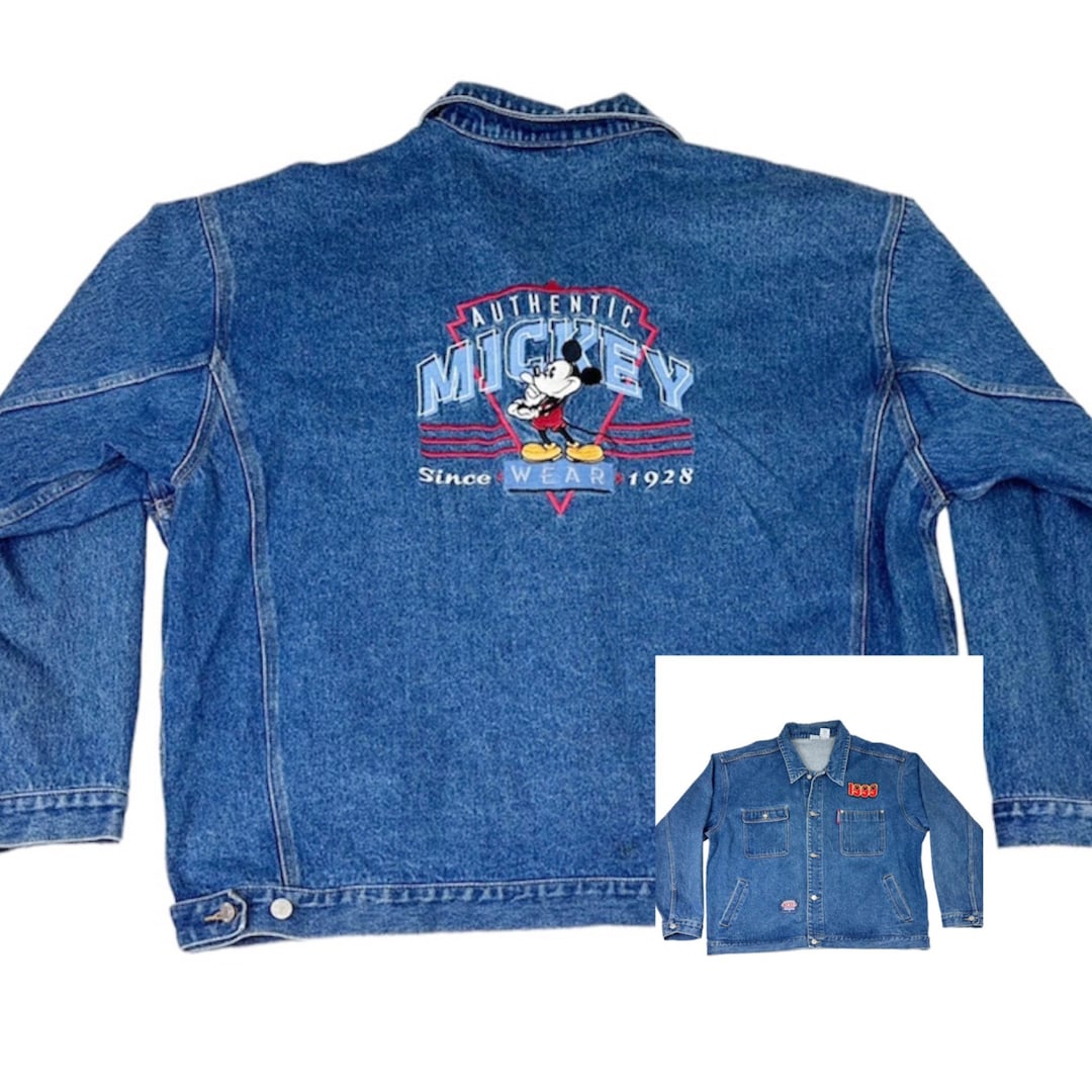 Vintage 1999 Walt Disney Mickey Mouse Jean Jacket Embroidered XXL Blue ...