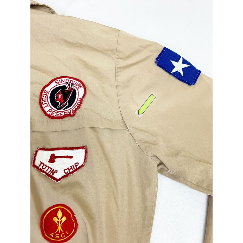 Vintage Boy Scouts of America Belted Shirt Order of the Arrow Patches ...