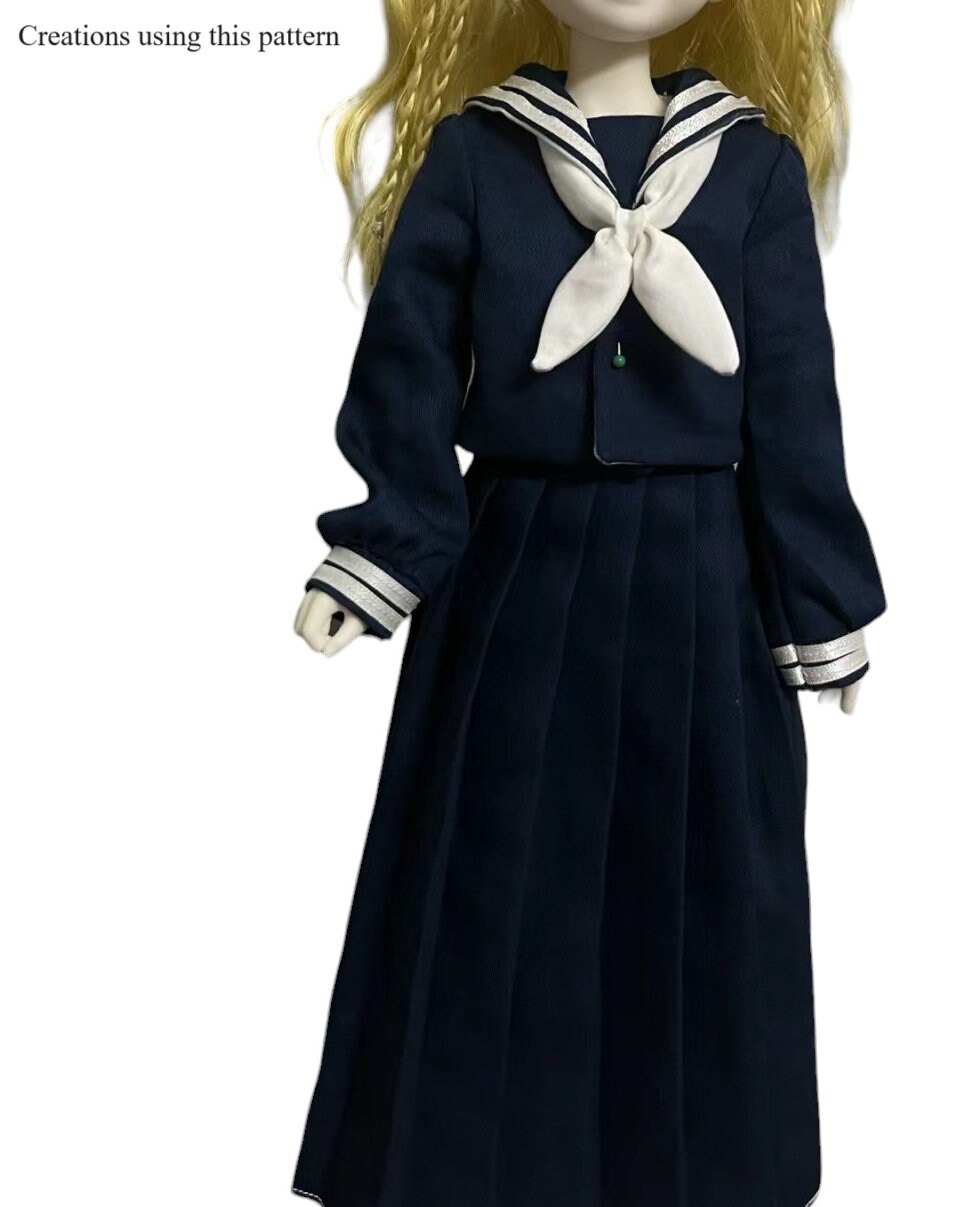 Academy Sailor Uniform Set PATTERN for Smart Doll, 12 Inch Doll Clothes ...