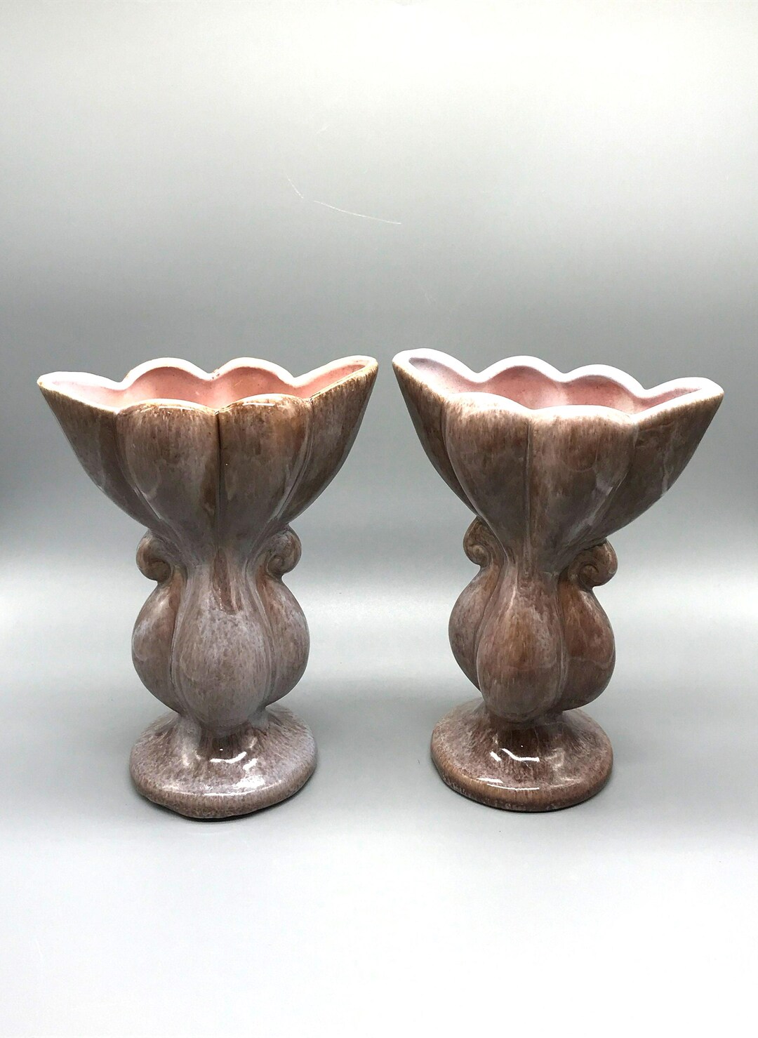 MCM Vases- Set of 2 Gonder Drip Glaze Vintage Vases - Etsy