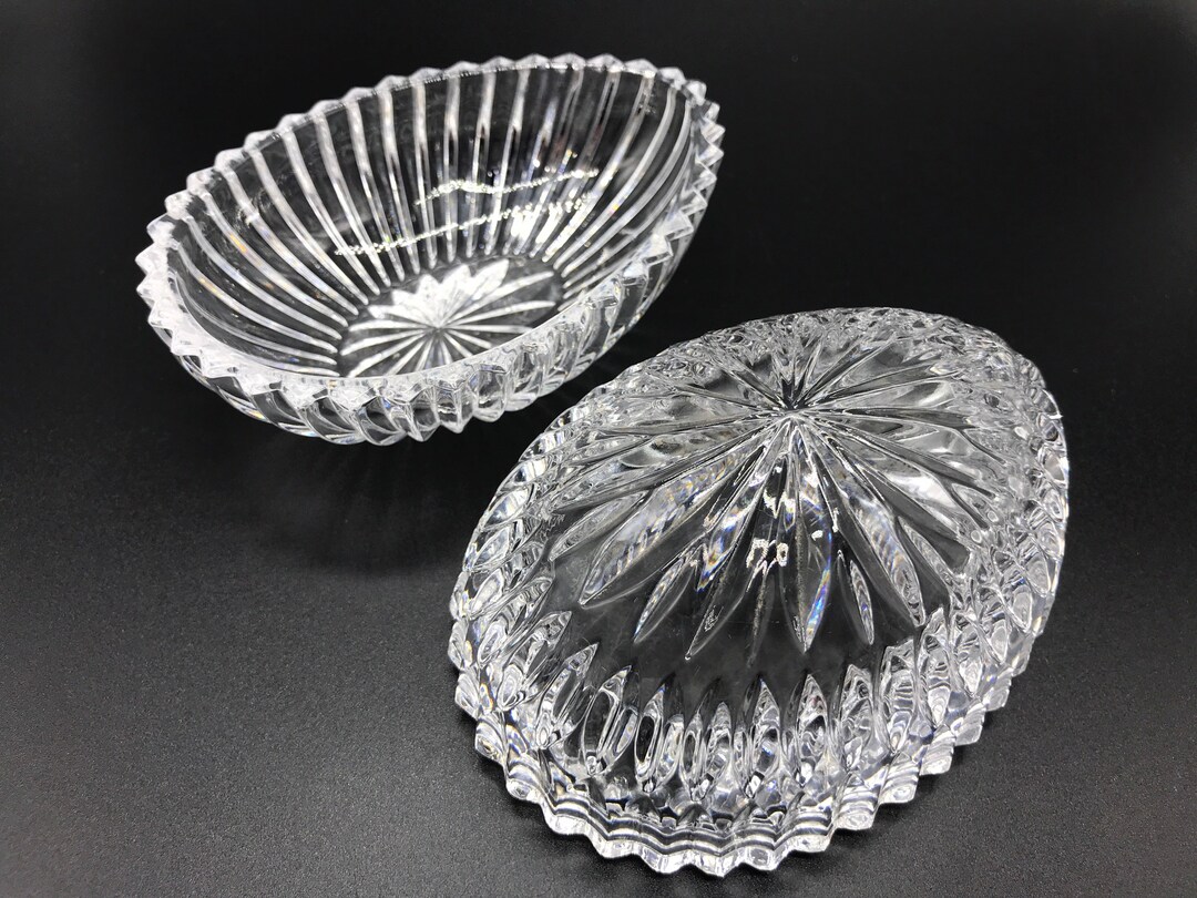 Beautiful Gorham Crystal Chantilly Lead Crystal Egg Trinket or Ring Box ...