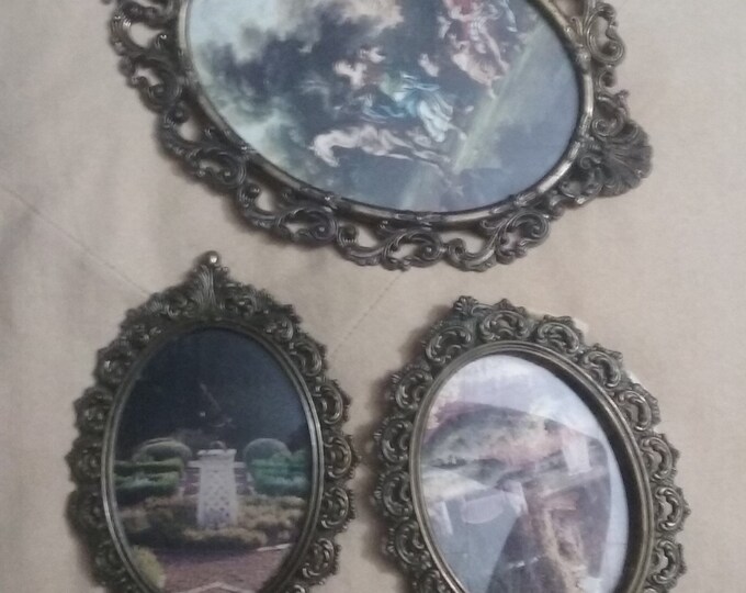 Antique/vintage Oval Metal Frames Made in Italy - Etsy