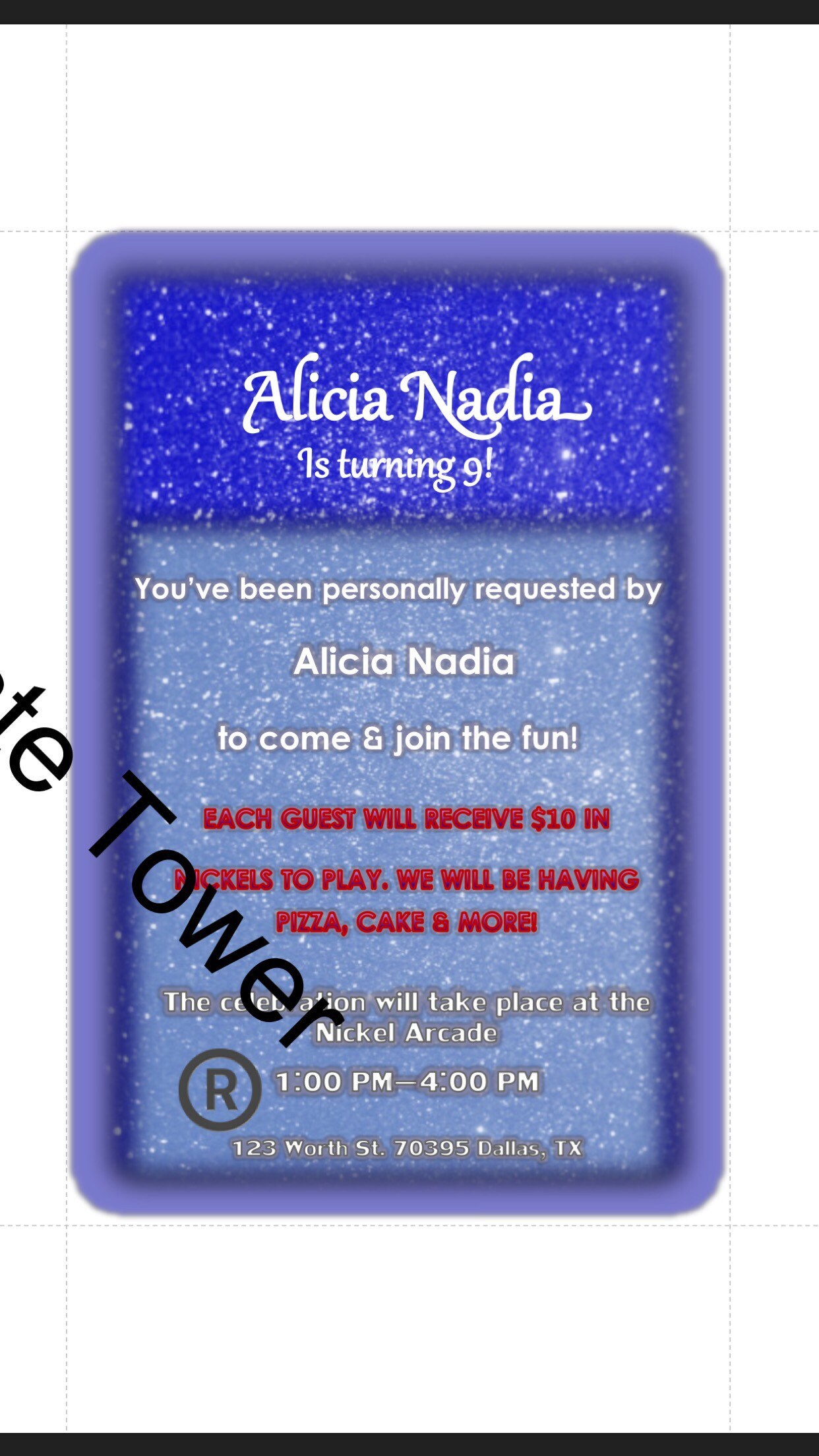 Girls Birthday Party Invitation glitter Invitations - Etsy