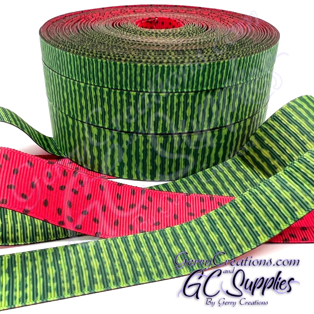 Fruit - Watermelon - Double Sided - USDR Grosgrain Ribbon 7/8”, 5/8 ...
