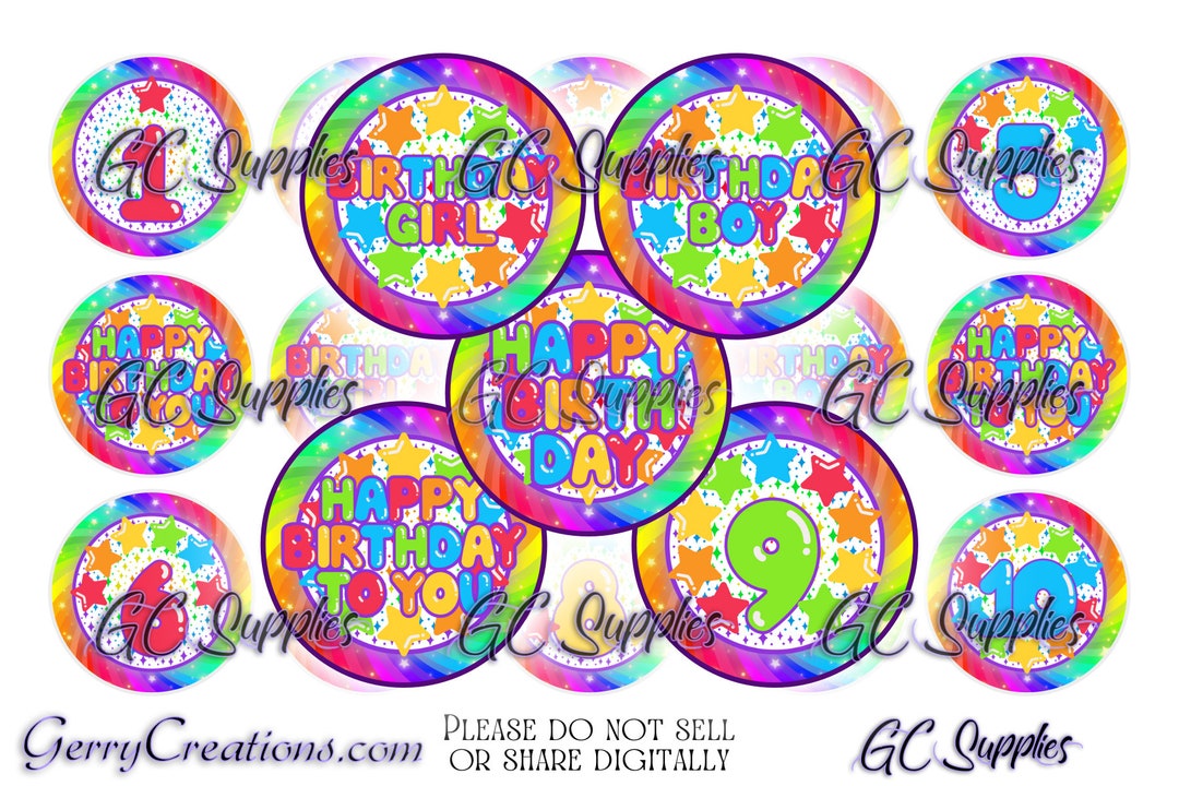 Happy Birthday With Years 1 Through 10 BCI Digital Download Only Bottle ...