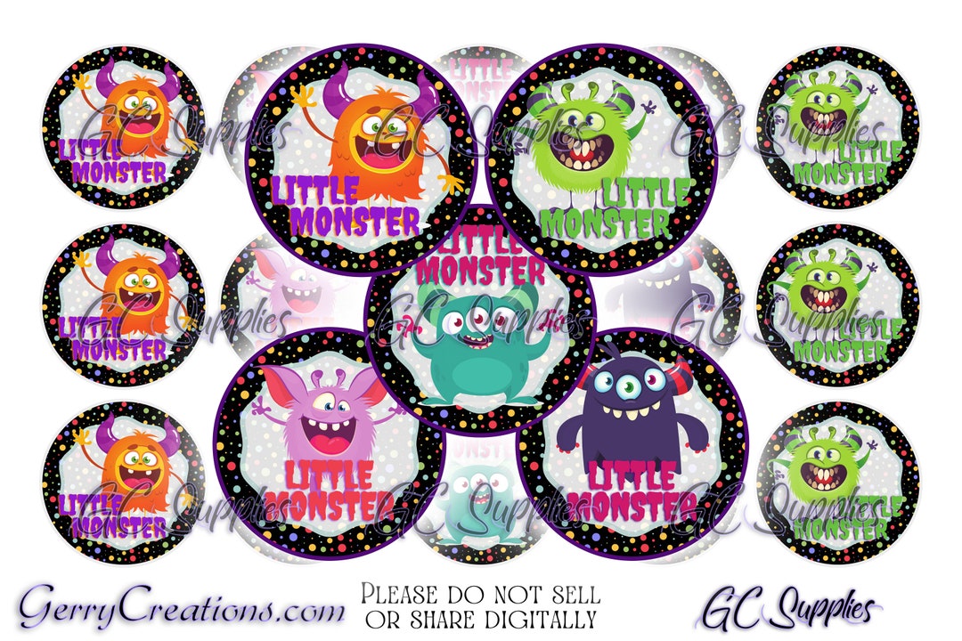 Cute Little Fuzzy Monsters Smiling and Jumping BCI Digital Download ...