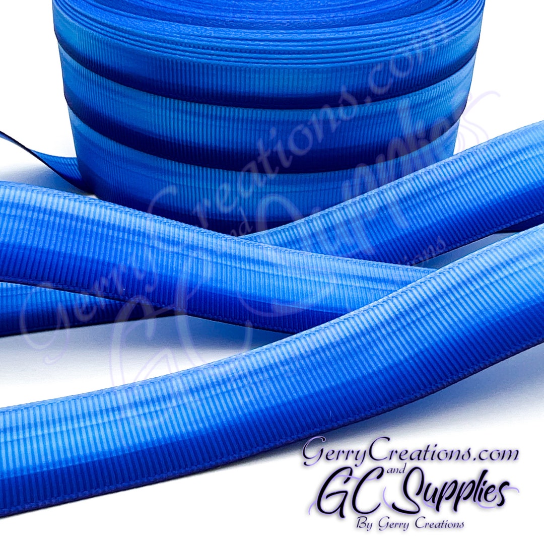 Pelican Coordinate - USDR Grosgrain Ribbon 7/8”, 5/8” & 3/8” Ombre Blue ...