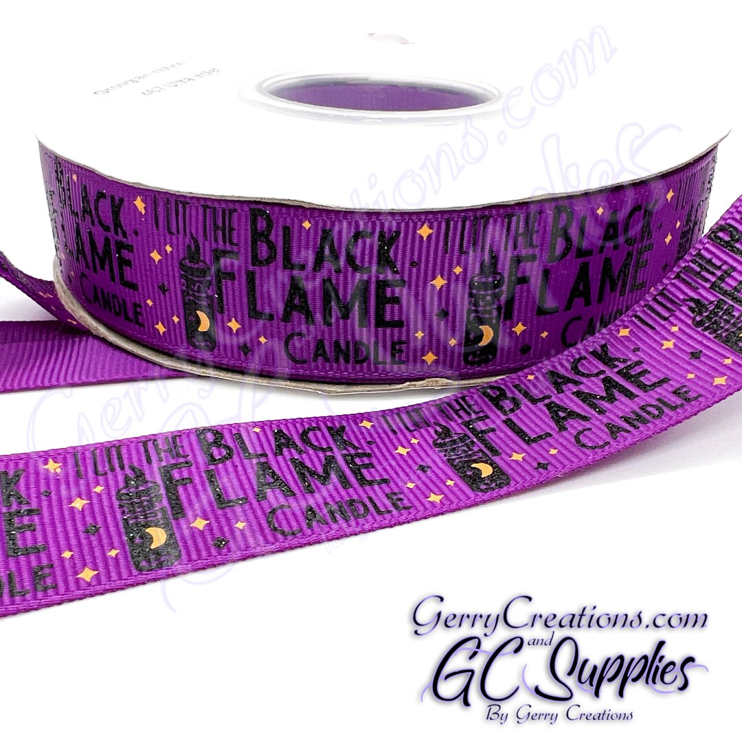 Black Flame Candle - Ultra Violet Purple - USDR Grosgrain Ribbon 7/8” I ...