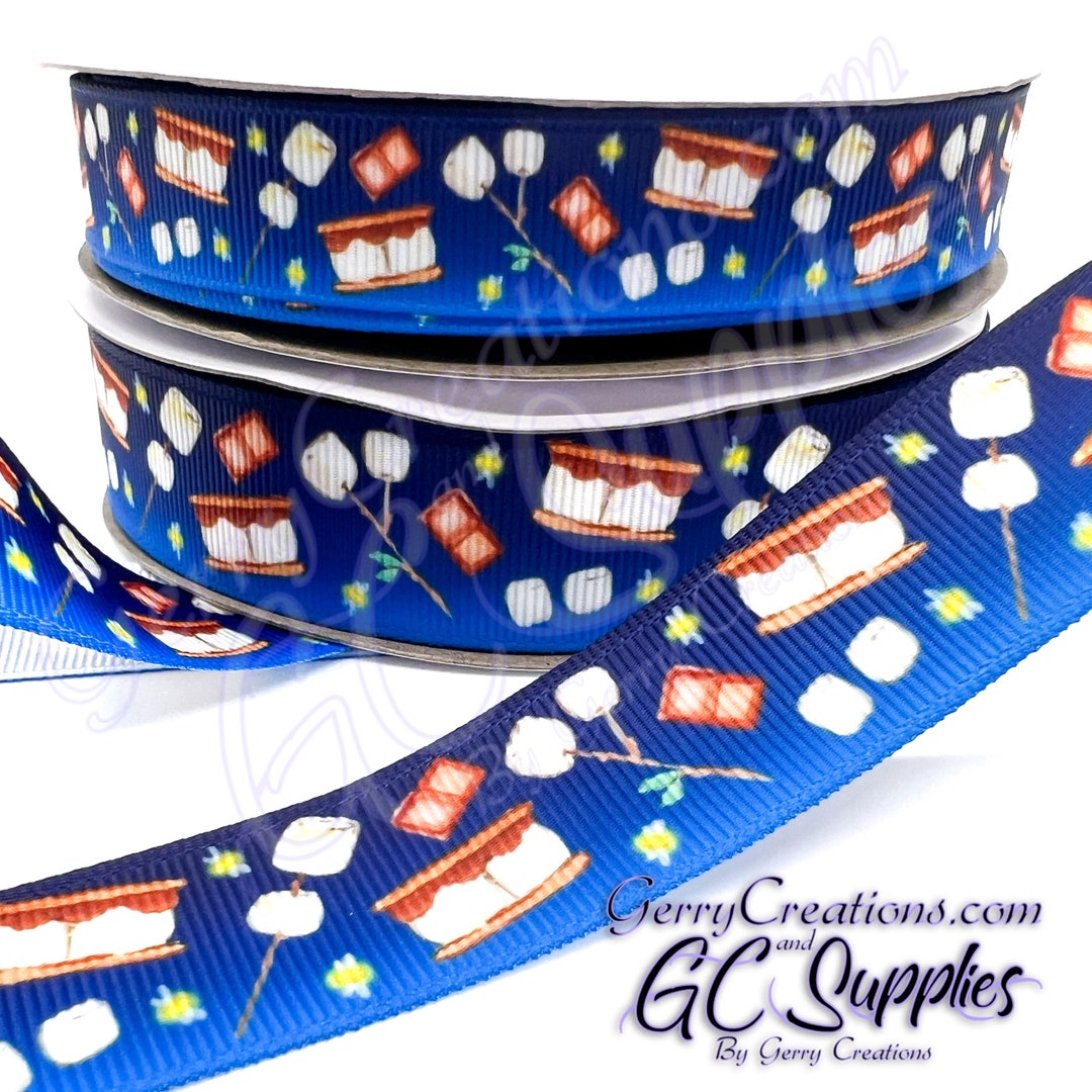 S’mores - USDR Grosgrain Ribbon 7/8” & 5/8” Fun Smores With Melting ...