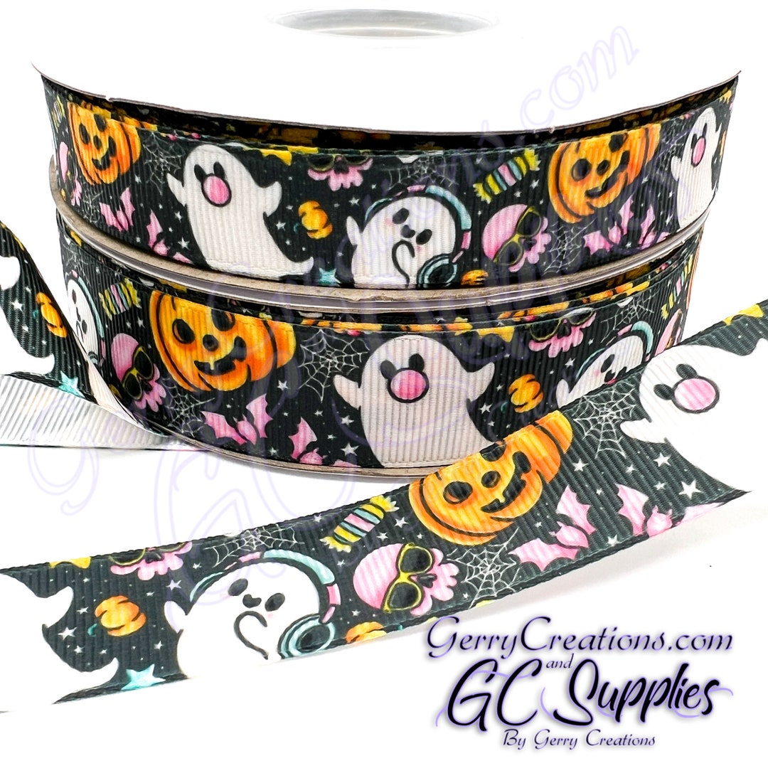 Nostalgic Ghosts - USDR Grosgrain Ribbon 7/8” & 5/8” Cute Ghosts for ...