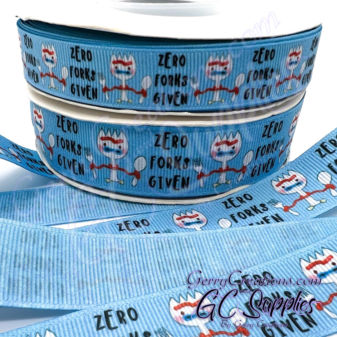 Zero Forks Given - USDR Grosgrain Ribbon 7/8” & 5/8” Double Sided Fork ...