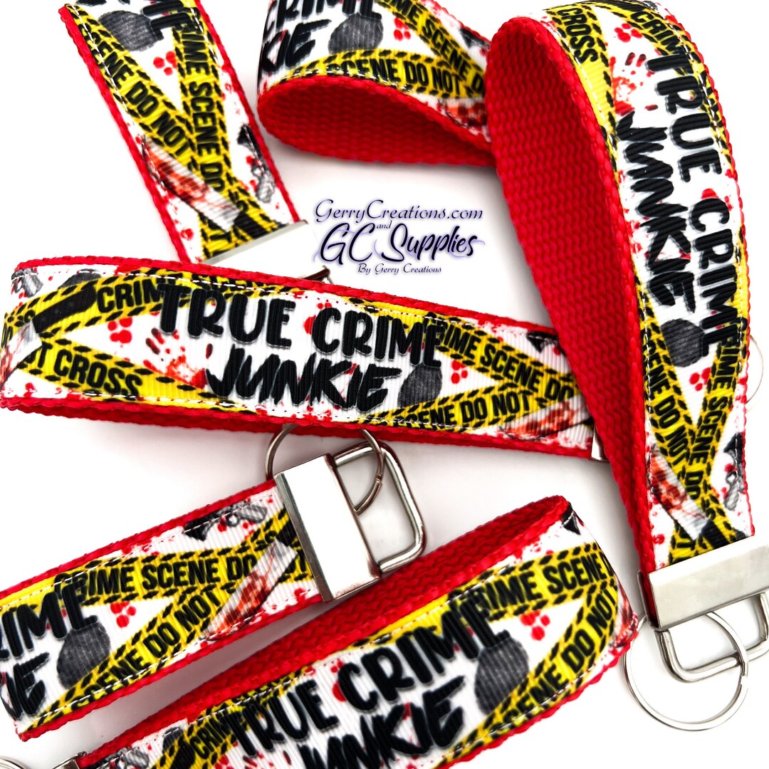True Crime Junkie Crime Scene USDR Ribbon Keyfob Keyring Keychain Fob ...