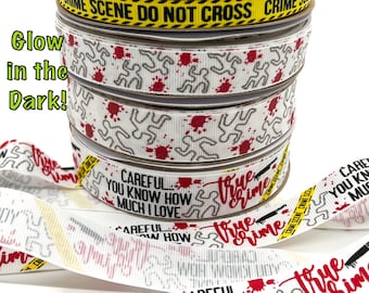 5 Yards of 3/8 Inch crime Scene Grosgrain Ribbon - Etsy
