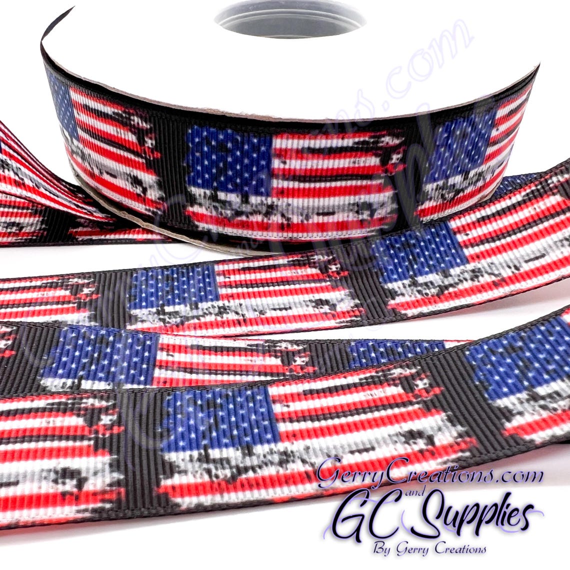 Distressed American Flag - USDR Grosgrain Ribbon 7/8” Awareness Line ...
