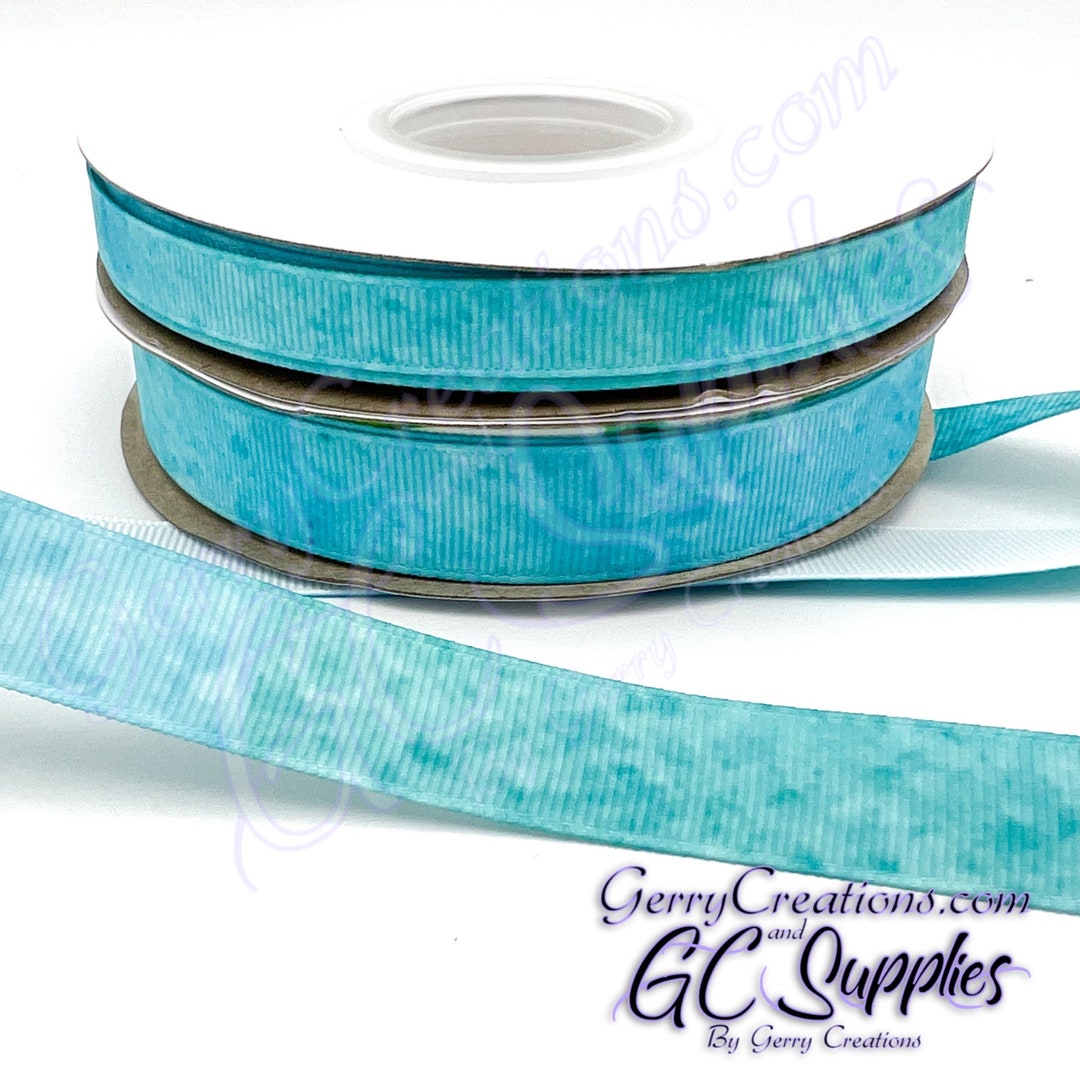 Otters Coordinate - USDR Grosgrain Ribbon 5/8” & 3/8” Aqua and ...