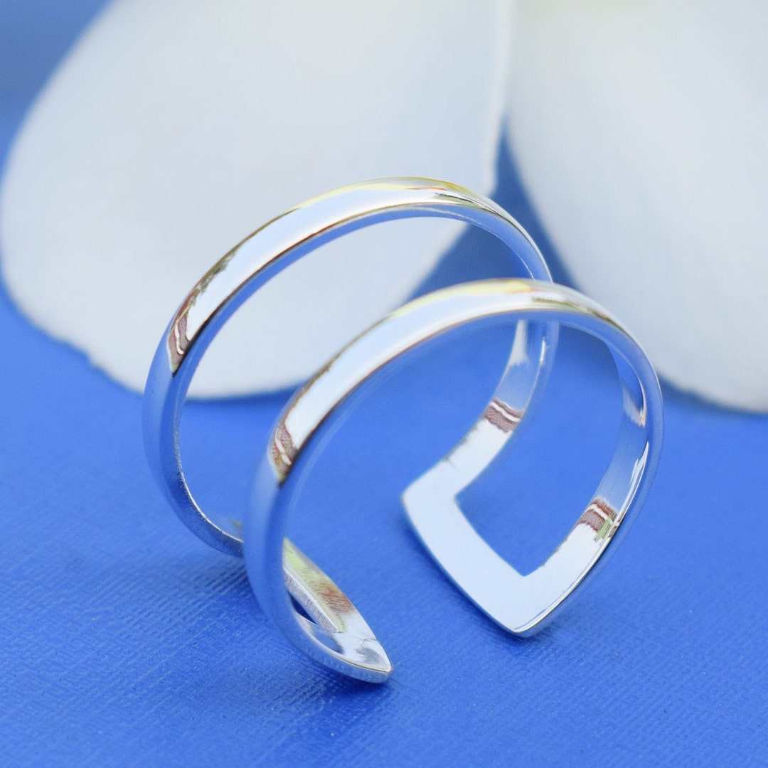 925 Sterling Silver Rings, Double Band Rings, Fashionable Ring for ...