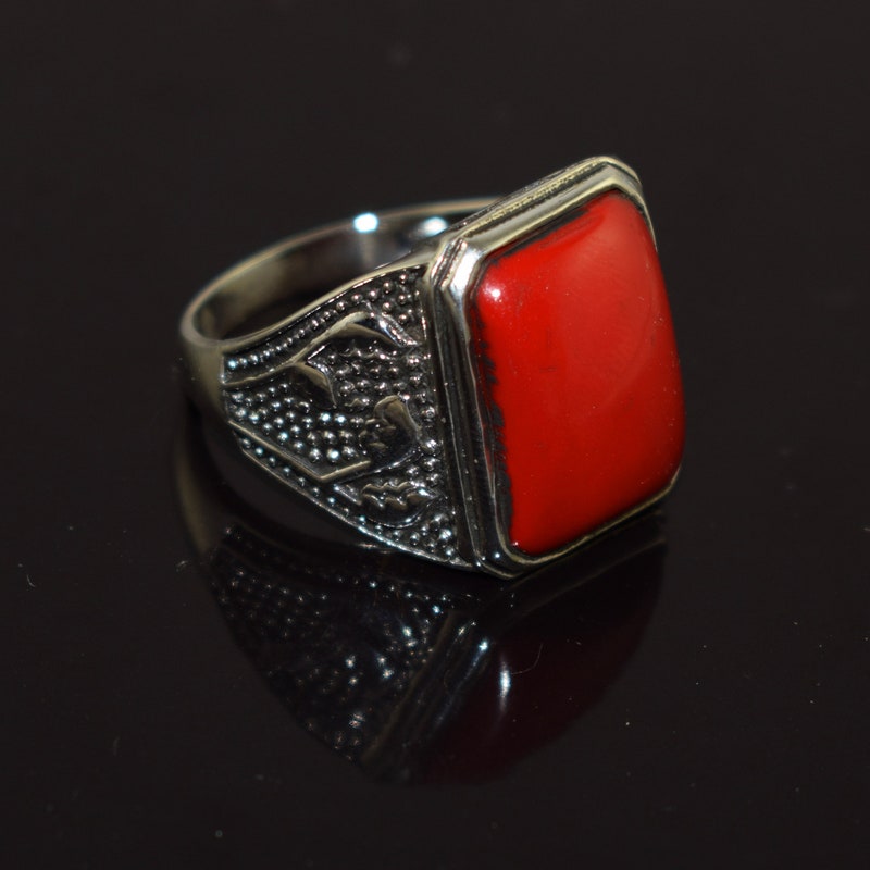 Mens Red Stone Ring - Etsy