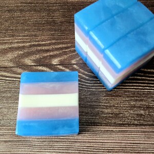 Trans Pride Flag Soap Bar | Mahogany Teakwood Scented | LGBTQ+ Gift - Etsy