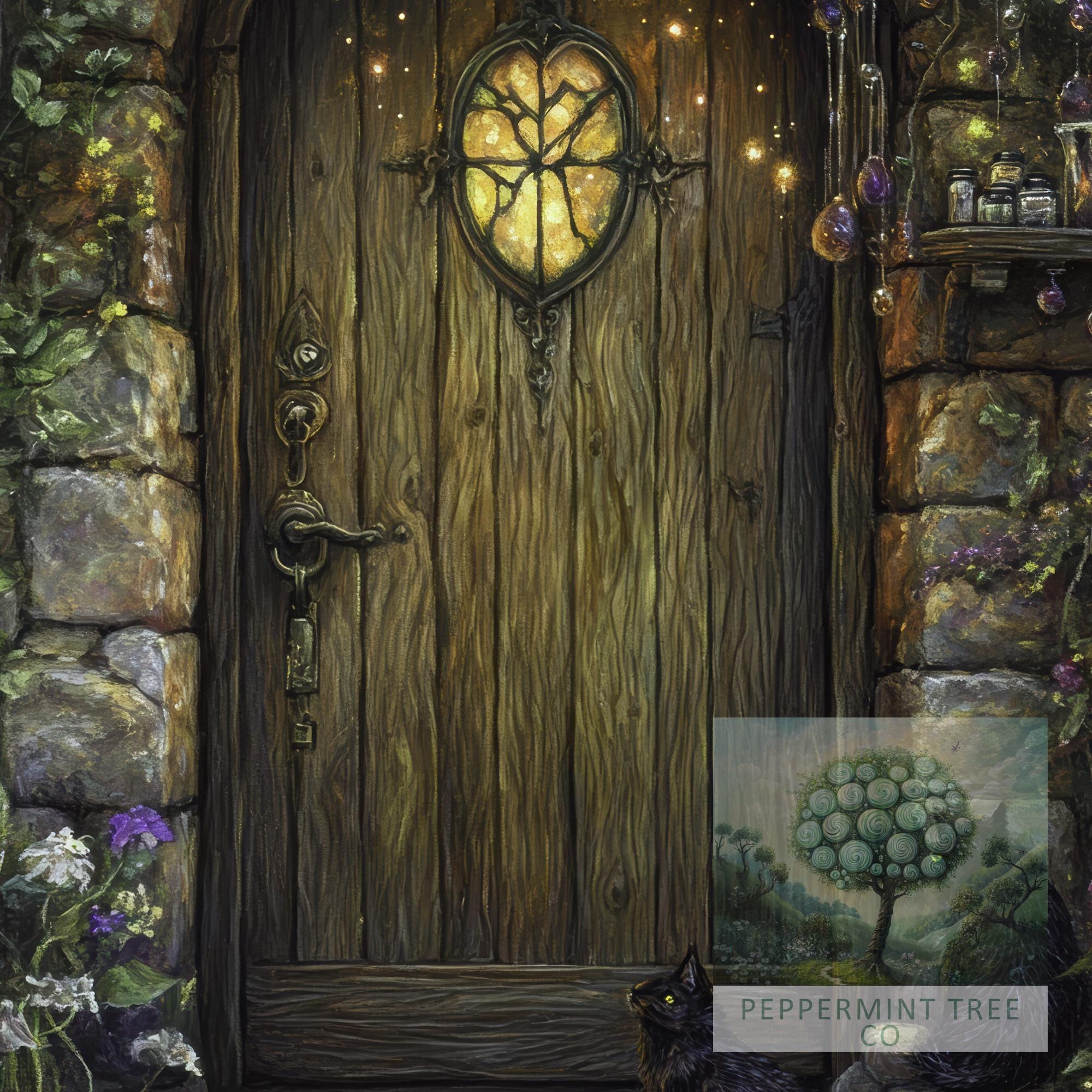 Secret Spell Door Cottagecore Print Poster Vintage Magical Art Dark ...