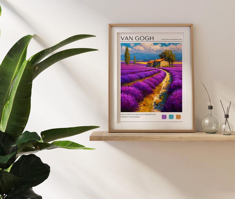 Vincent Van Gogh Lavender Hills Poster Impressionist Landscape Print ...