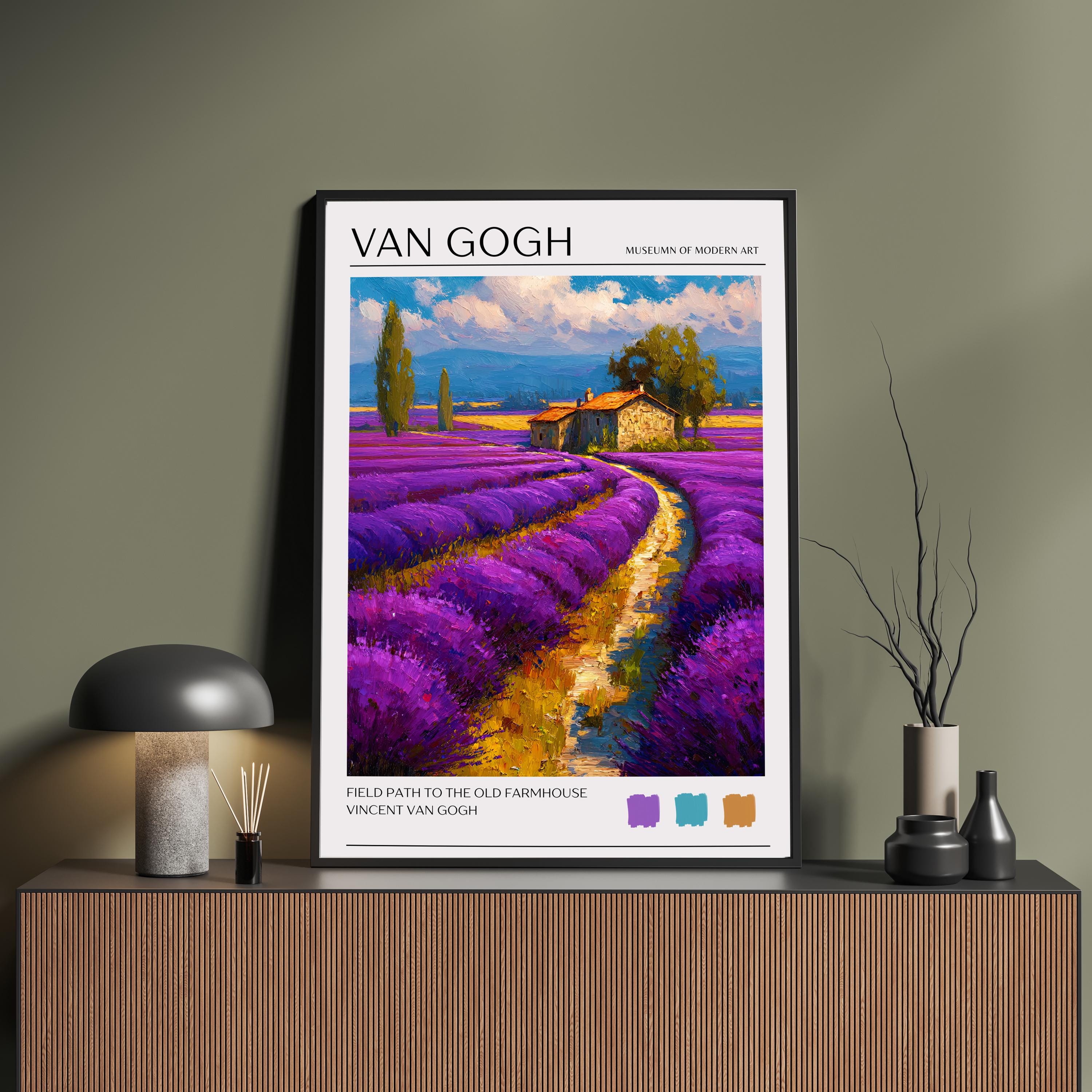 Vincent Van Gogh Lavender Hills Poster Impressionist Landscape Print ...