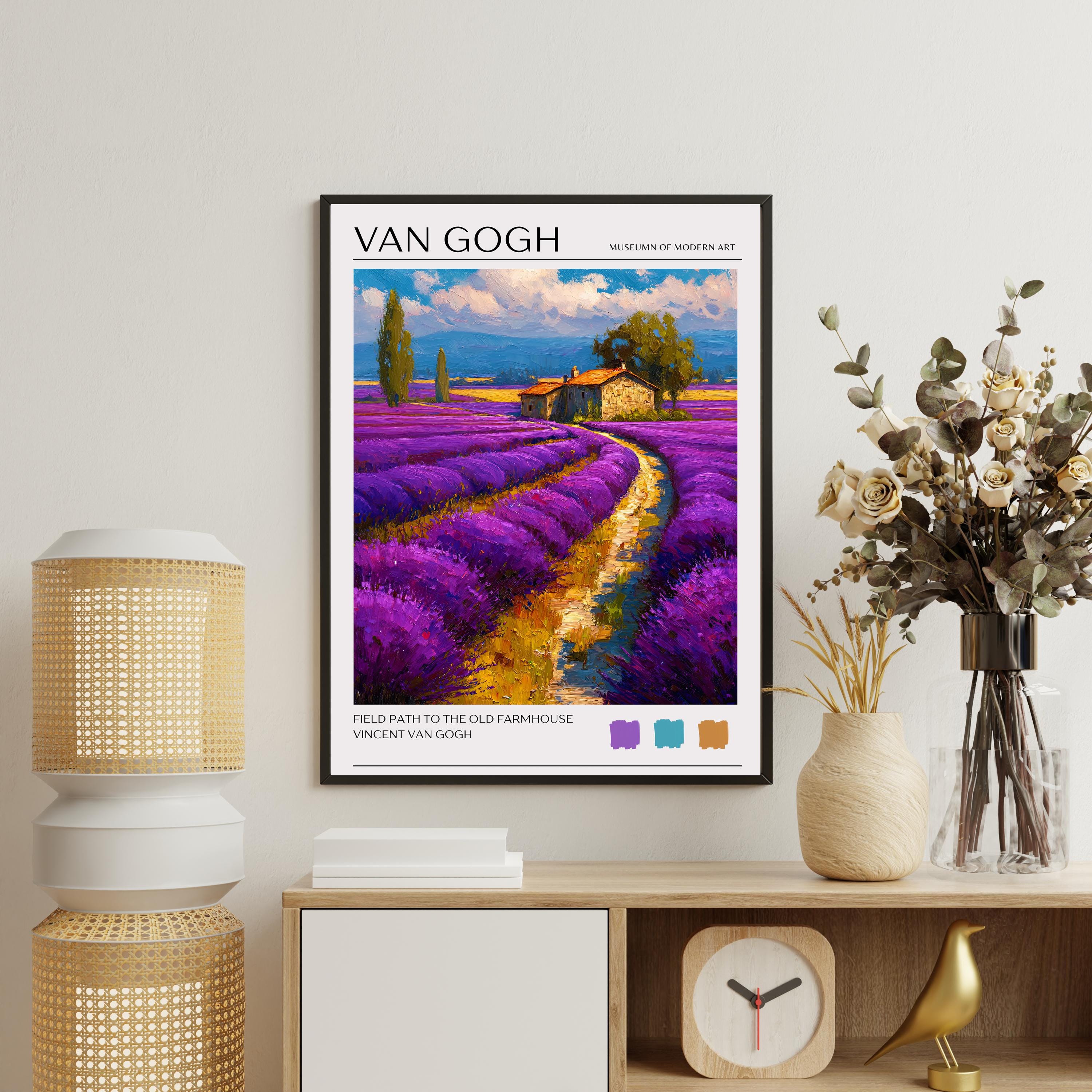 Vincent Van Gogh Lavender Hills Poster Impressionist Landscape Print ...