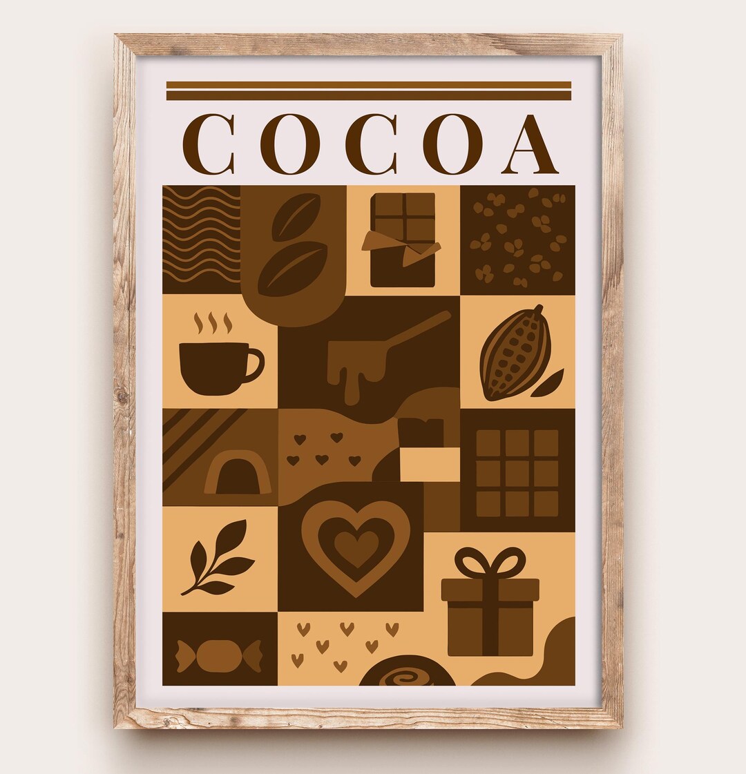 Chocolate Kitchen Print Dessert Poster Vintage Food Art Kitchen Wall ...