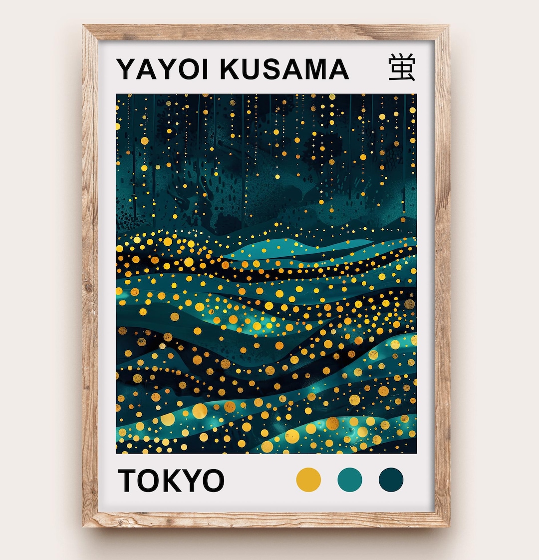 Yayoi Kusama Firefly Poster Modern Pop Art Print Japanese Abstract ...