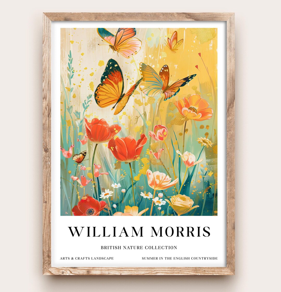 William Morris Butterfly Poster Vintage Insect Wall Art Classic ...