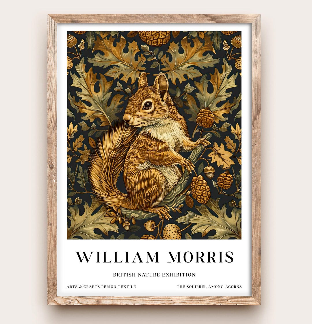William Morris Squirrel Poster Vintage Woodland Animal Wall Art Classic ...