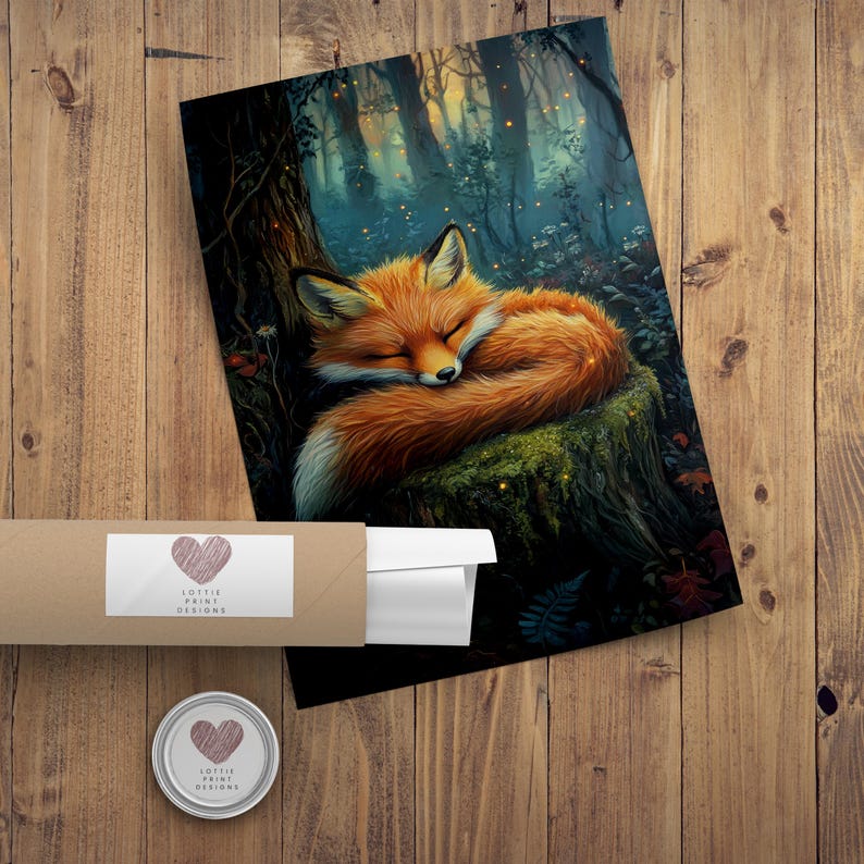 Fox Cottagecore Print Poster Vintage Woodland Animal Art Dark Academia ...