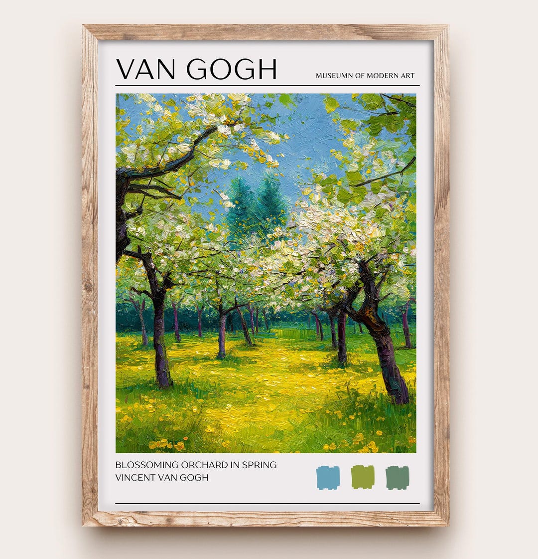 Vincent Van Gogh Orchards Poster Impressionist Landscape Print Spring ...