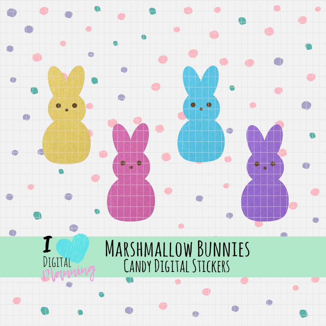 Marshmallow Bunnies Digital Planner Stickers, PNG and Goodnotes File ...