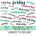 Red Green Week Elements Decorative Word Digital Planner Stickers Set 1 ...