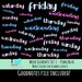 Pink Blue Week Elements Decorative Word Digital Planner Stickers Set 1 ...