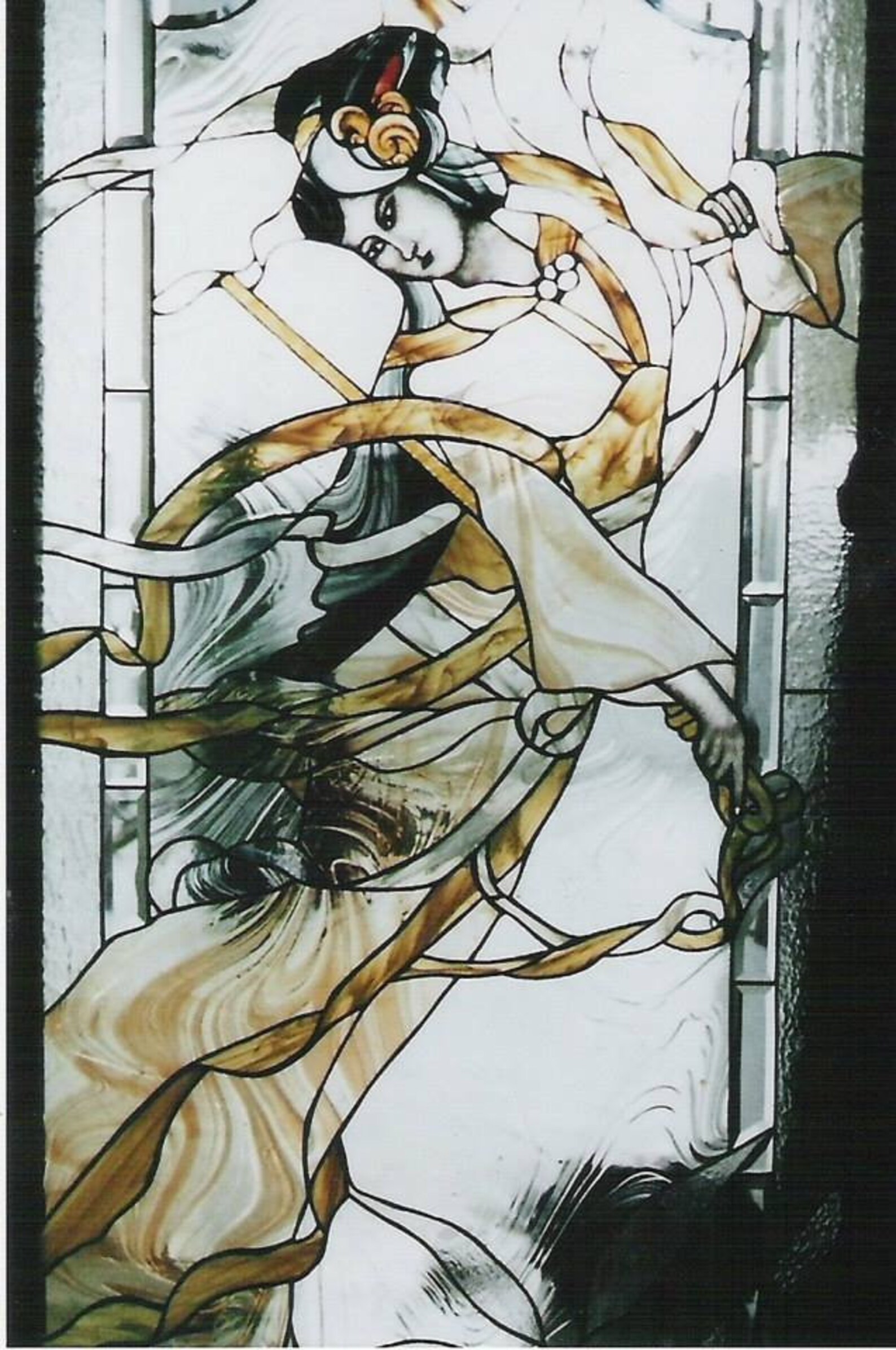 Japanese Geisha Woman Stained Glass Window Panel - Etsy