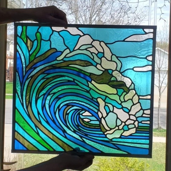 Ocean Wave Glass Art - Etsy